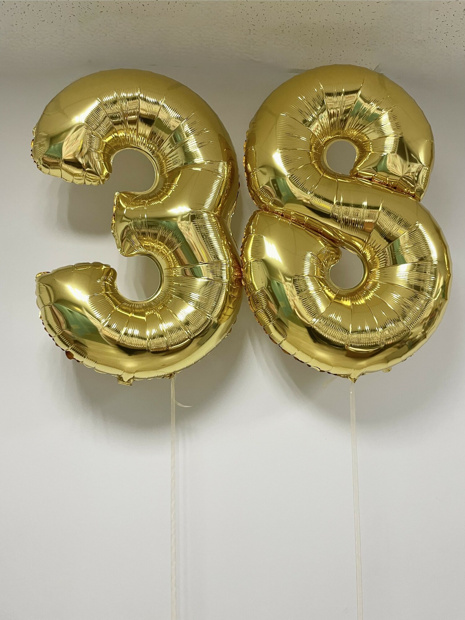 Воздушные шары Набор из 2-х цифр Золото 102 см с гелием на грузе