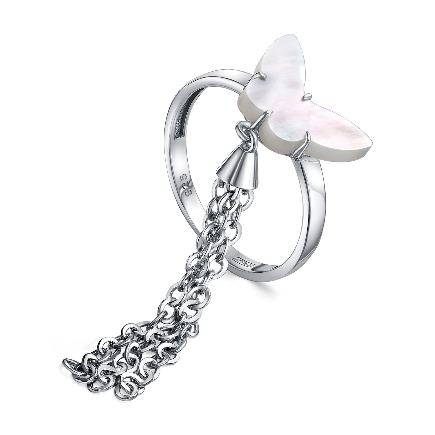 Кольцо, серебро, 925 проба, перламутр