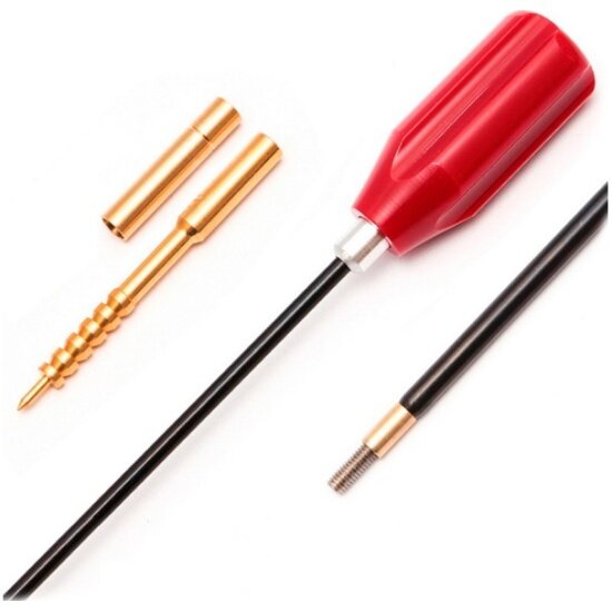 Шомпол Dewey к. .27-.34 (6,8-8,6мм), L=91см, папа 12/28, сталь+оплетка, рукоять - плаcтик, подшипник +вишер+переходник