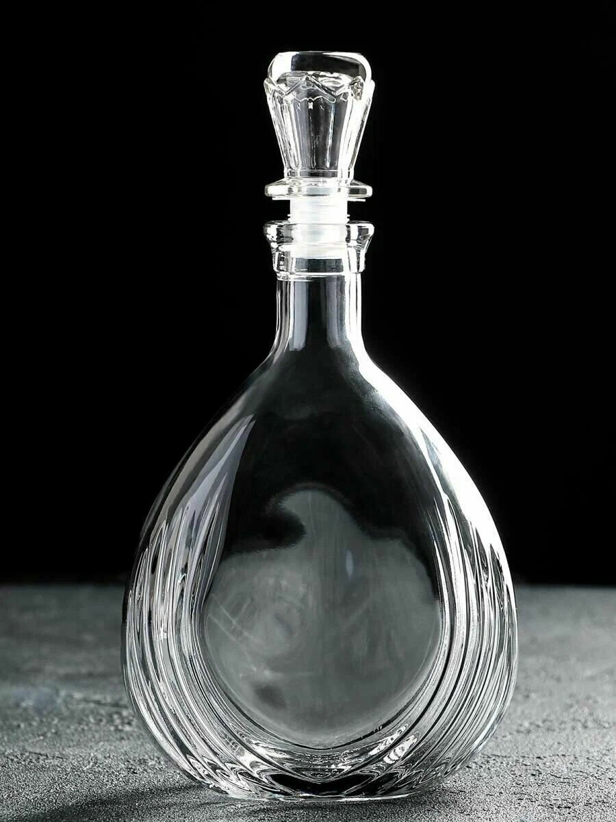 Штоф - графин "Волна", стек. с пробкой 500 мл.