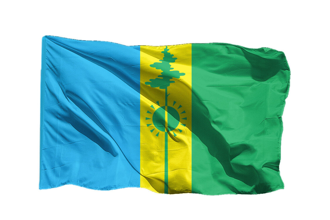 Флаг Нижнекамска на шёлке, 70х105 см для ручного древка