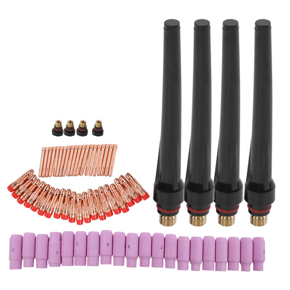 Комплект Для Сварки Tig: 68 Предметов Высококачественная Керамика For WP-26/17/18 Горелка Tig - Полный Набор Для Точнои Сварки Нержавеющеи Стали Комплект Горелки Для Аргонодуговои Сварки For Ремонта Алюминия