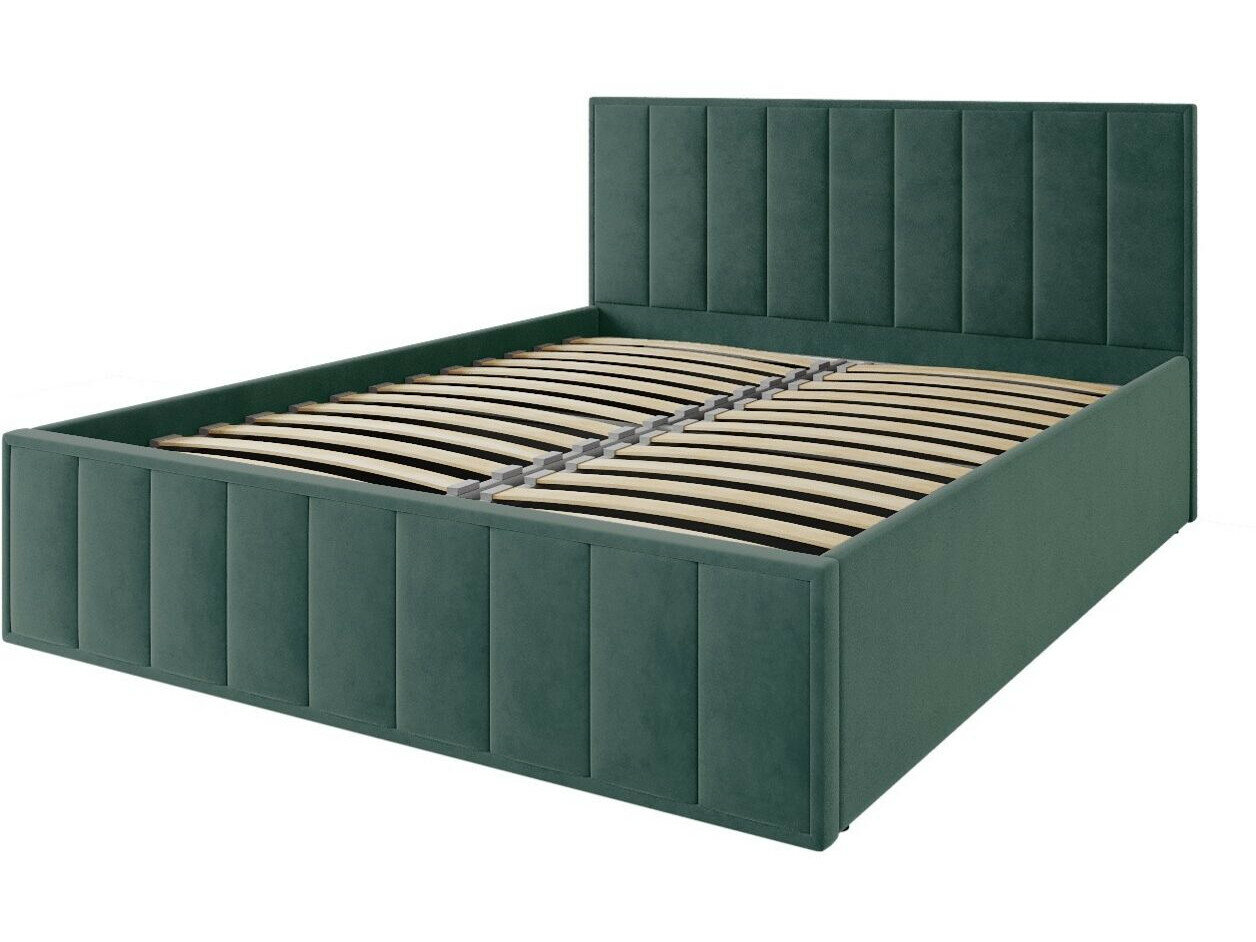 Современная Кровать с ортопедическим основанием 140 (Зеленый софт)