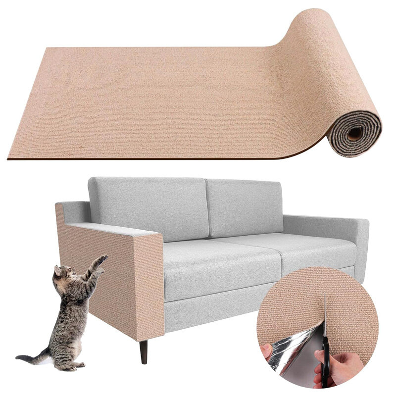 Когтеточка на стену для кошек, самоклеющаяся ковролин, защитная пленка для мебели/стен, темно-серый, 100x60 см, 1 шт