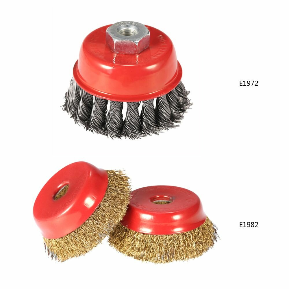 2 шт. 75 мм (3") тонкие гофрированные чашечные щетки из стальной проволоки для УШМ