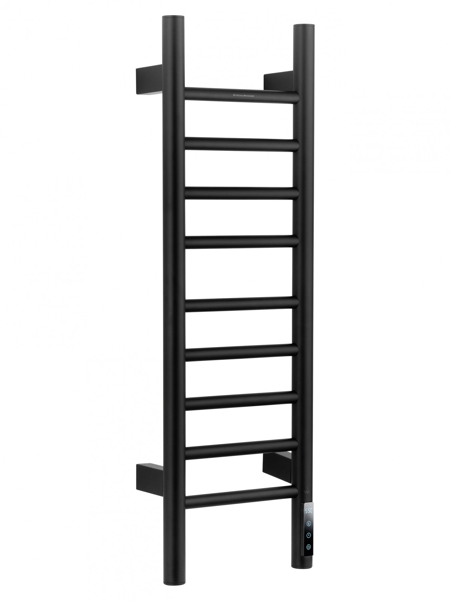 Узкий полотенцесушитель электрический WONZON & WOGHAND, Черный матовый (WW-AL4092-MB)