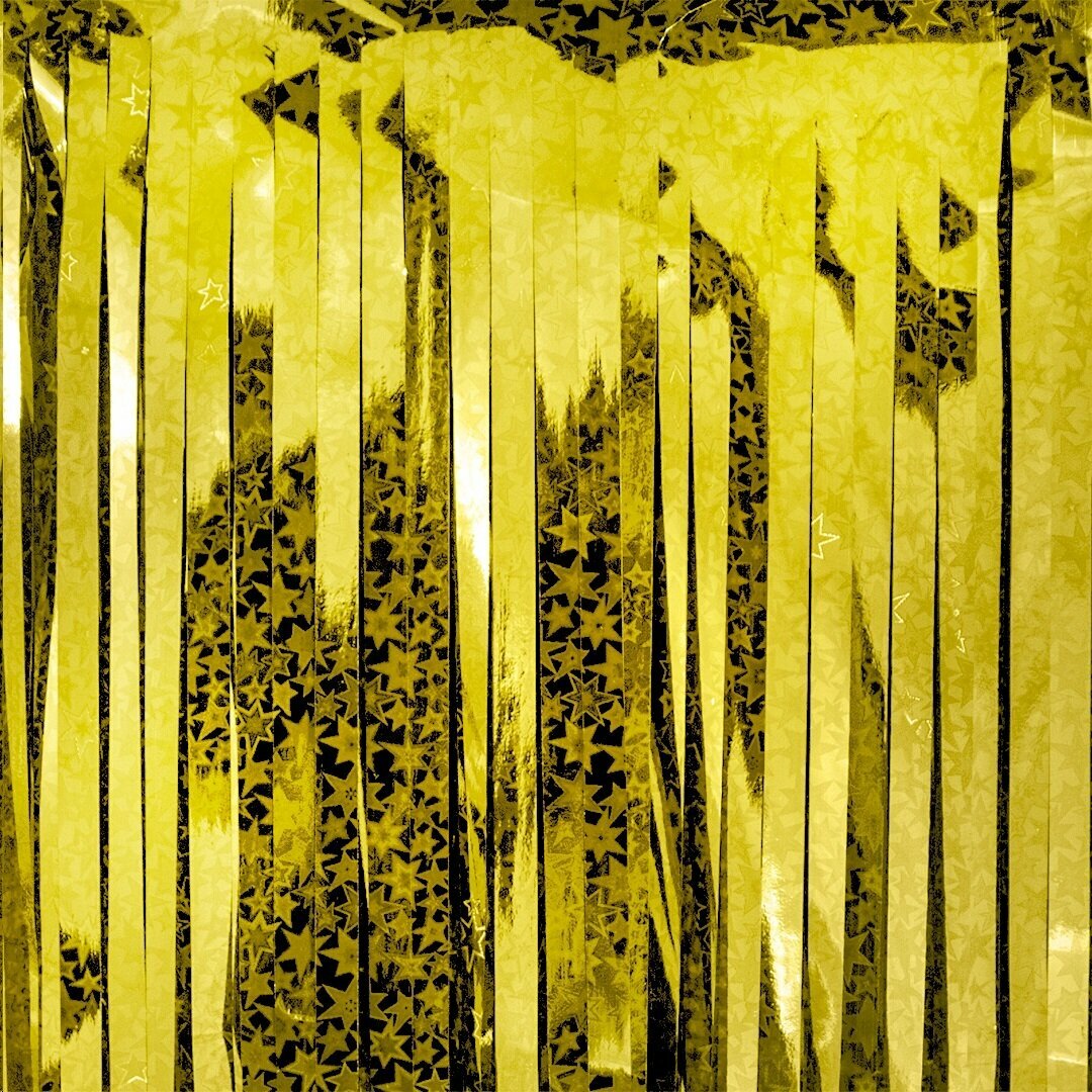 Дождик-занавес Дон Баллон Звезды Люкс золото голография, 60х200 см