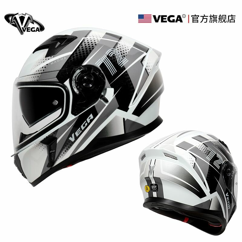 VEGA Мотоциклетный шлем , полнолицевой мотоциклетный шлем Bluetooth ECE, противотуманный, для всех сезонов