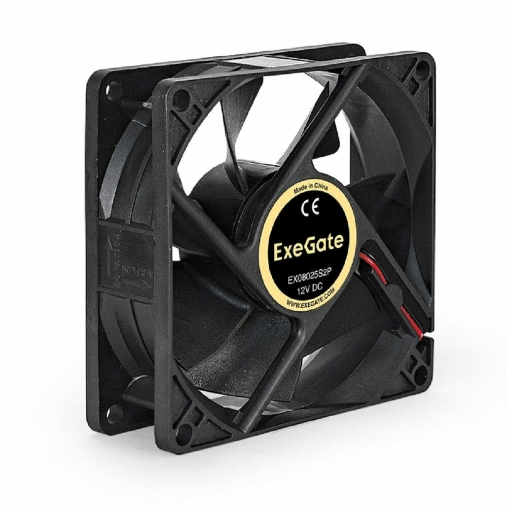 EXEGATE Вентиляторы EX294047RUS Вентилятор EX08025S2P, 80x80x25 мм, Sleeve bearing подшипник скольжения , 2pin разъем 2.54; для блоков питания ATX , 2200RPM, 27dBA
