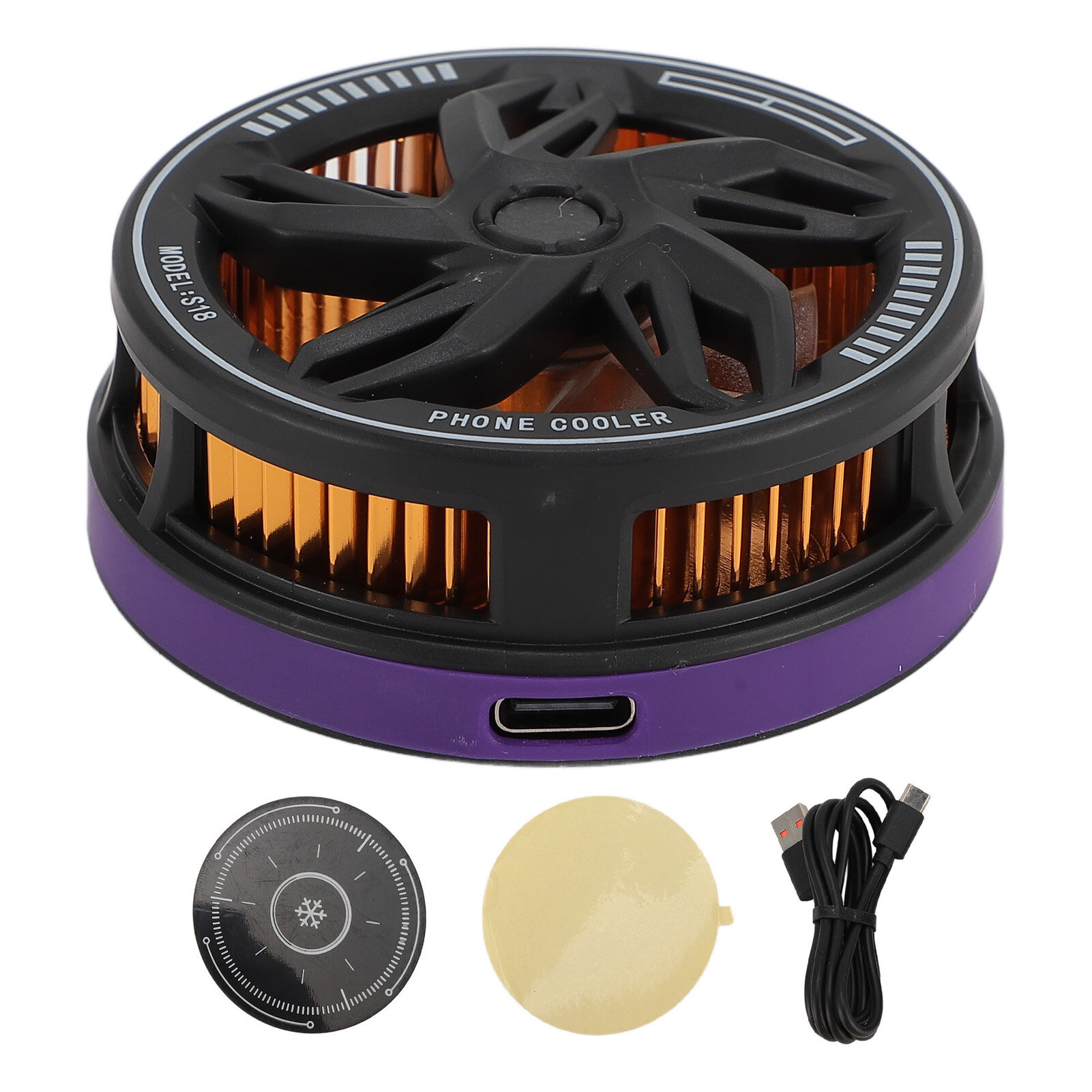 Охлаждающий вентилятор для телефона 15 Вт с магнитной адсорбцией, тихий портативный радиатор для сотового телефона, для игр и прямых трансляций, черный