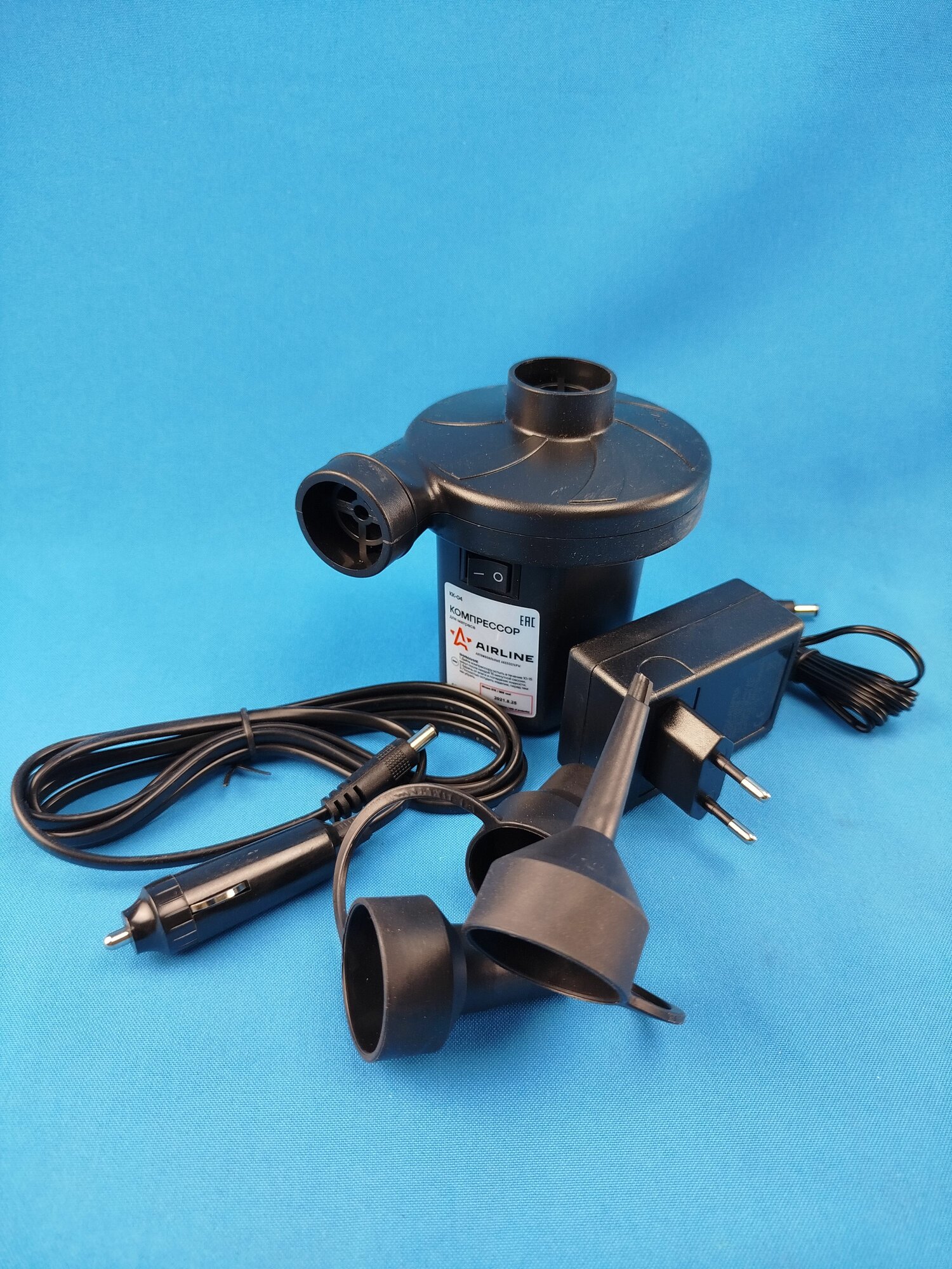 Компрессор "AIRLINE" для лодок и матрасов (12/220В 280л/мин)