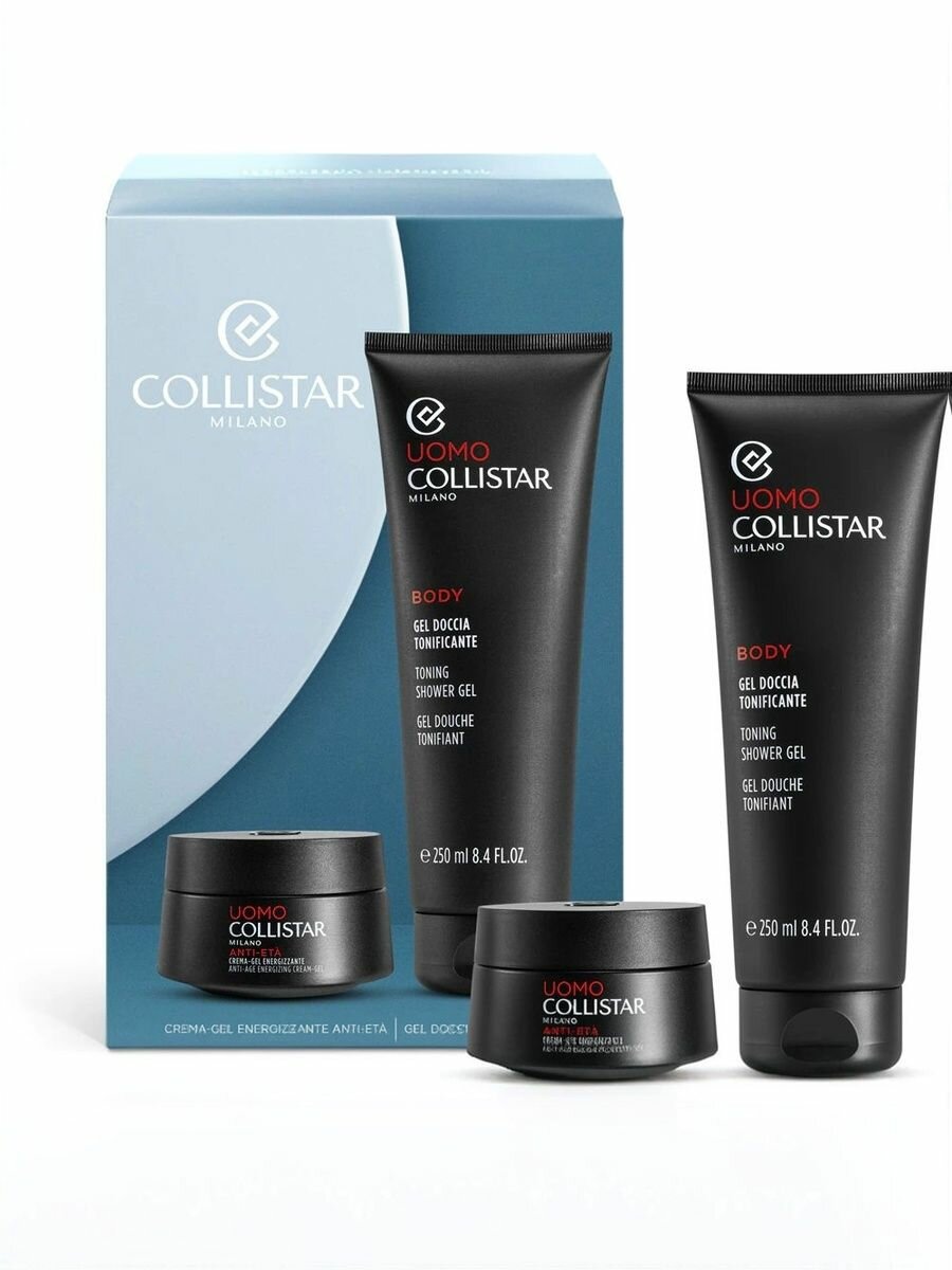Collistar - Набор: Мужской энергитический крем, против морщин, 50 мл + Тонизирующий гель для душа, 250 мл