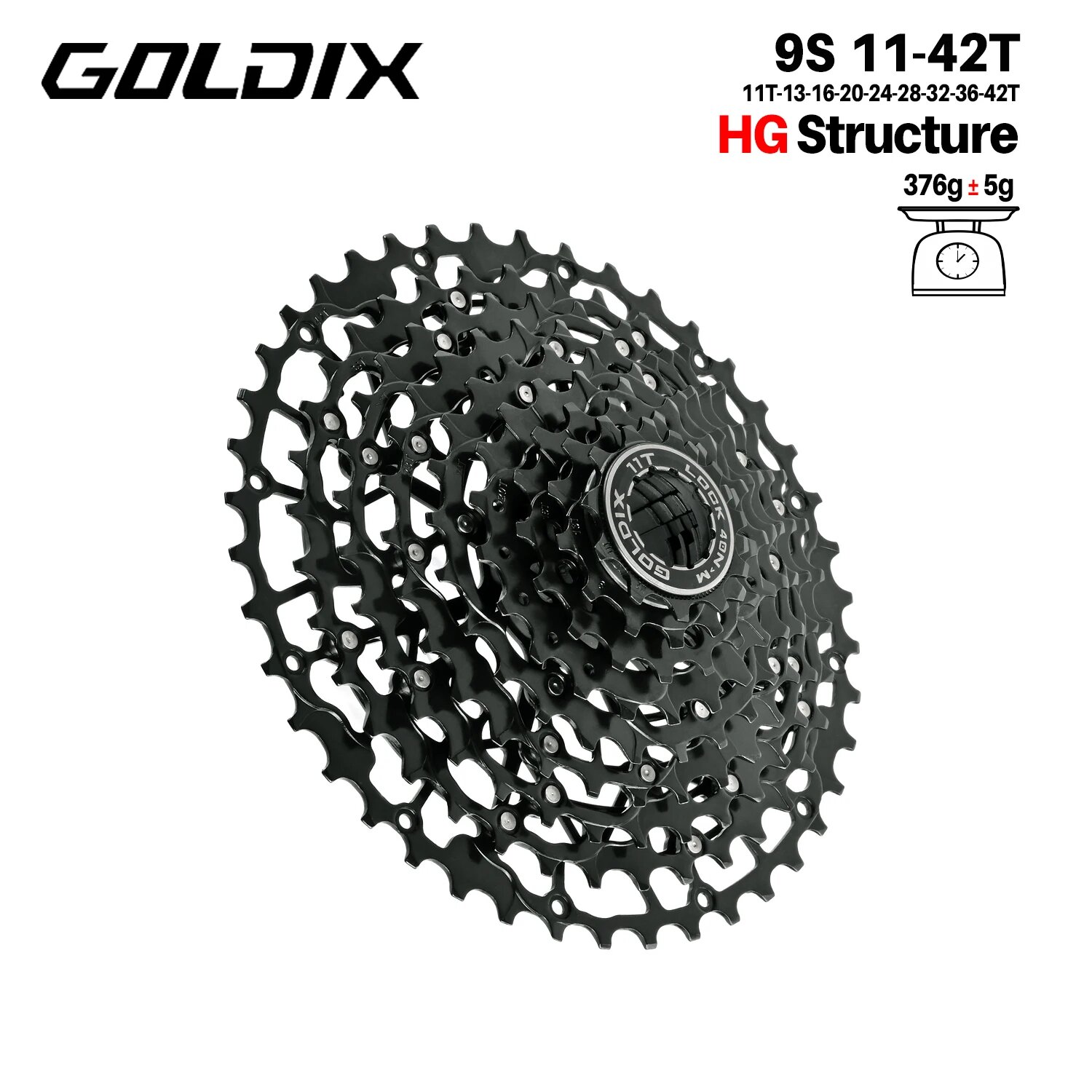 GOLDIX Ультралегкая кассета для горного велосипеда 9/10/11/12/13 скоростей 9 Speed 11T-42T