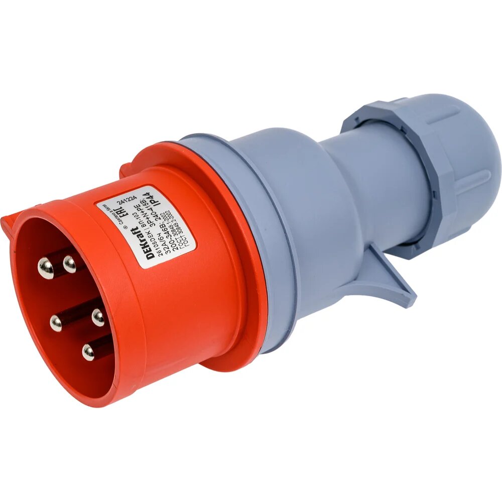 Вилка переносная DEKraft 3Р+РЕ+N 32А 380В IP44 ВП-103 26105DEK, 32 А