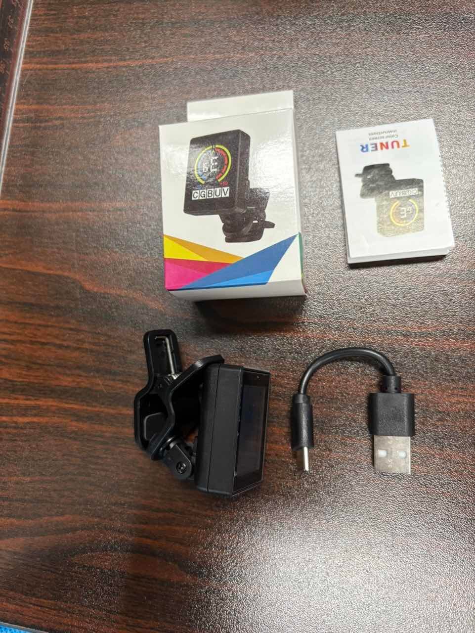 Гитарный тюнер с зажимом, перезаряжаемый тюнер для укулеле, тюнер для скрипки и баса, вращающийся цветной экран, для бас-гитары, укулеле, скрипки, банджо