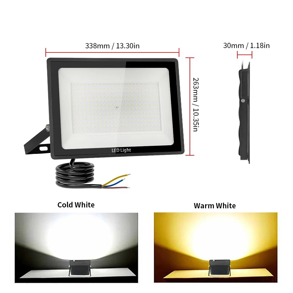 Светодиодный прожектор 30/50/100/200/300 Вт 220В 300W, warm white