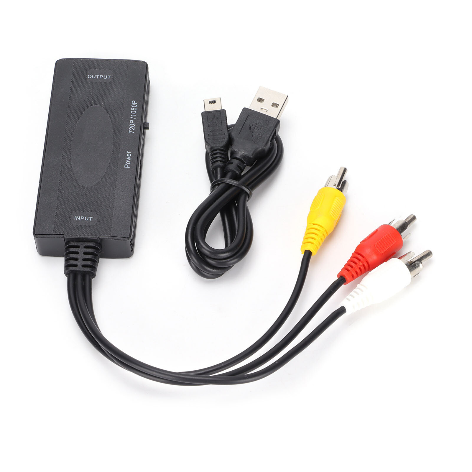 Высококачественный конвертер AV в HDMI, адаптер для ТВ, VHS, видеомагнитофона, DVD черный