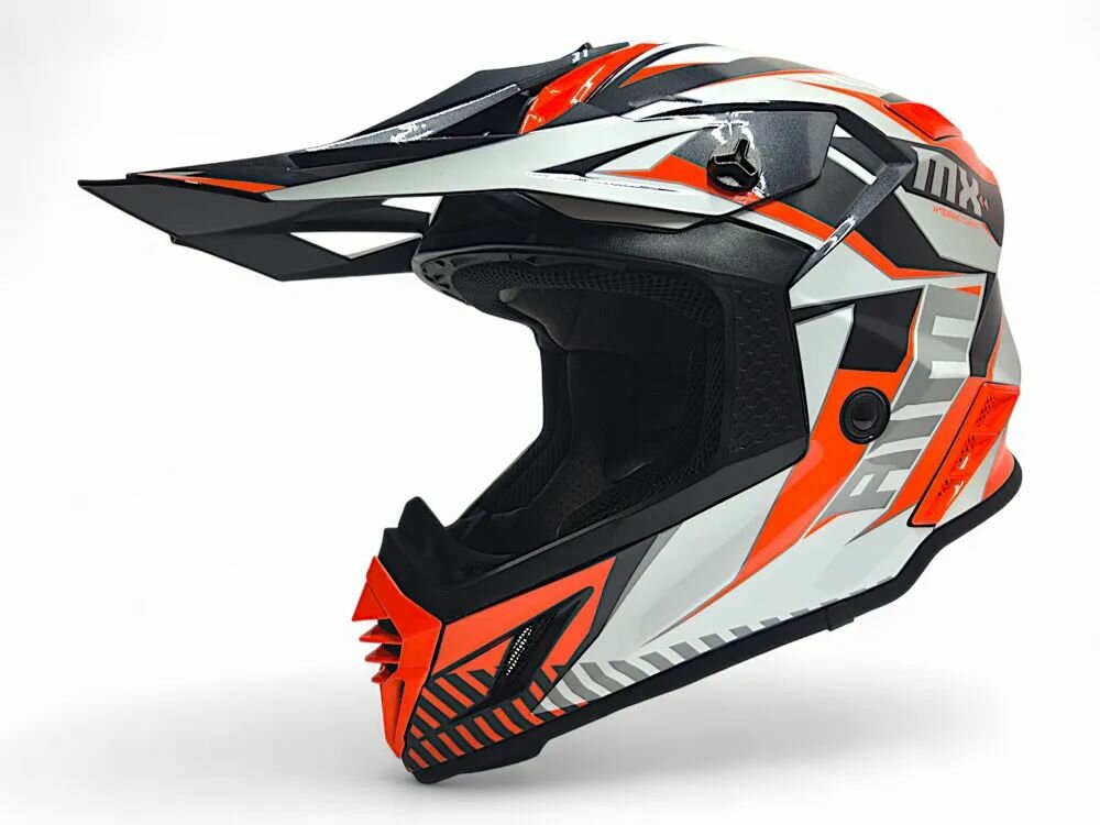 Мотошлем Кроссовый Взрослый AiM RH855(Fiber Glass) TONDO Orange/Black/White, XXL