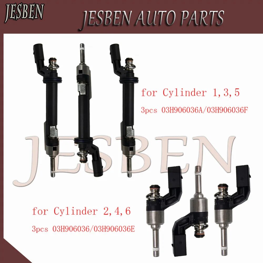 3 шт. 03H906036A и 3 шт. 03H906036 Топливная форсунка для AUDI Q7 SKODA SUPERB VW CC EOS PASSAT PHAETON TOUAREG CAYENNE 3.6 2005-2020