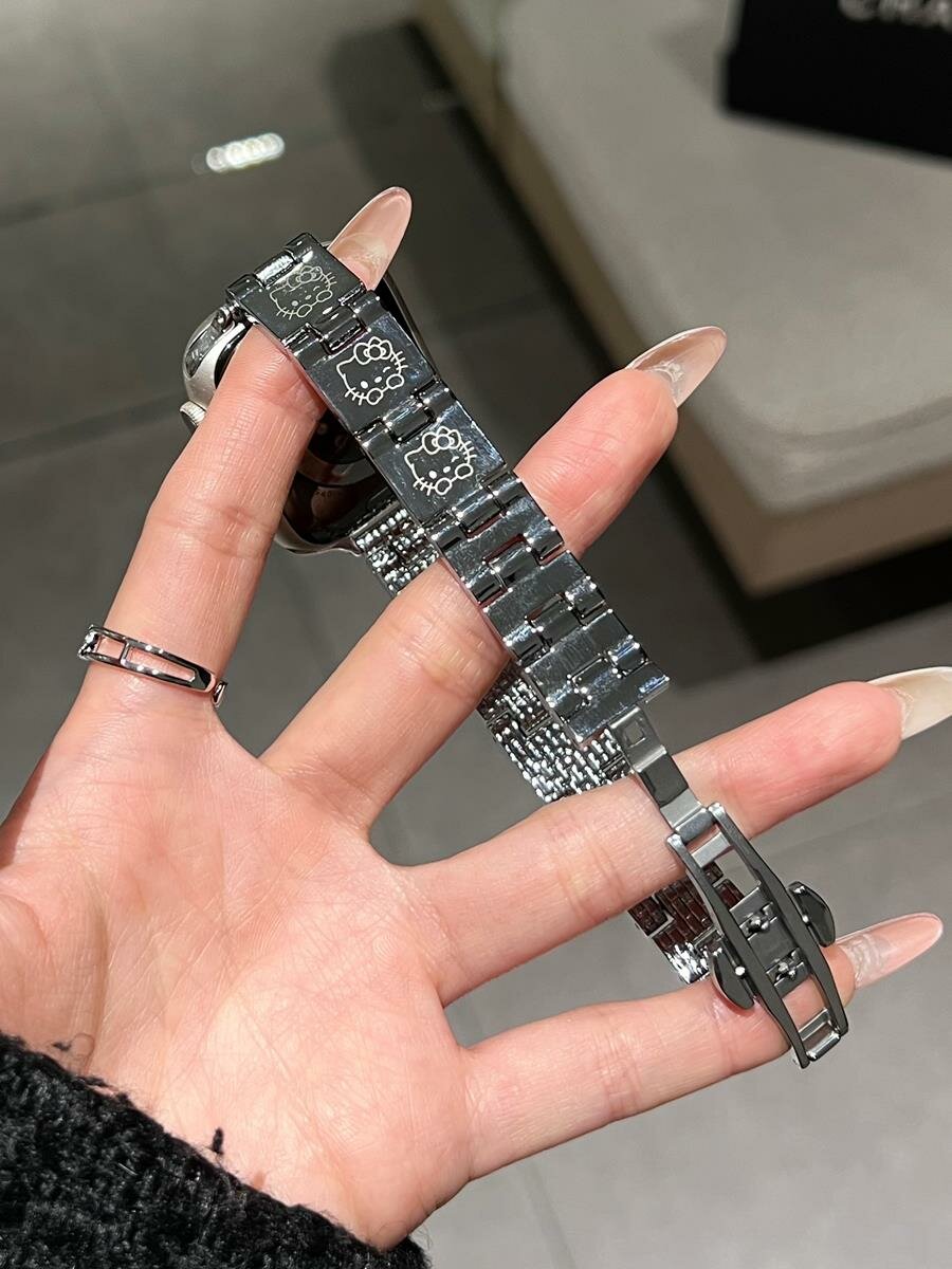 Металлический Ремешок Для Часов С Мультяшным Рисунком Hello Kitty, Подходит Для Apple Watch 10-42мм, IWatch 41мм 40мм 38мм