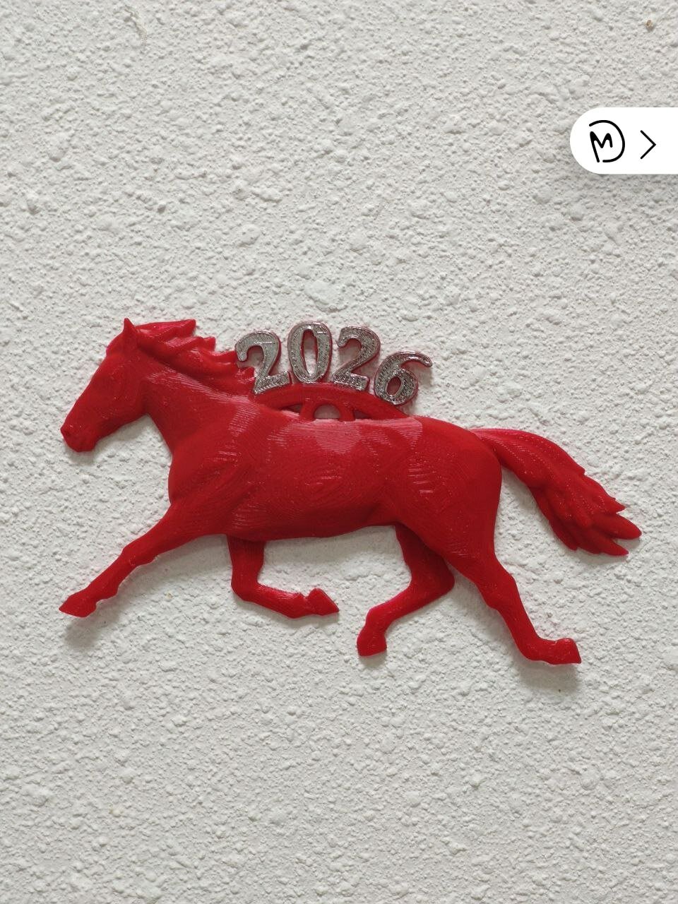 Статуэтка барельеф - Красная лошадь 2026 год