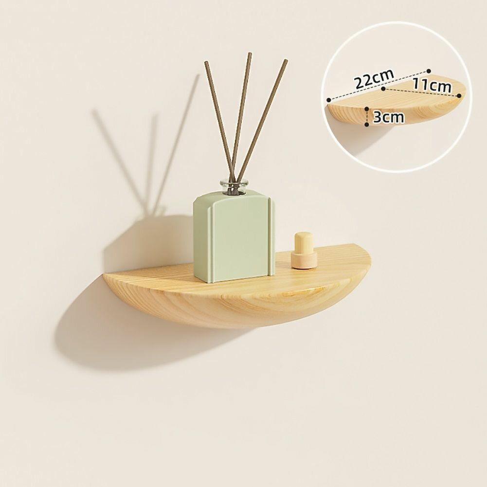 Настенный стеллаж YAO YAO "Полукруглый", деревянный, бежевый, 22х17х11 см