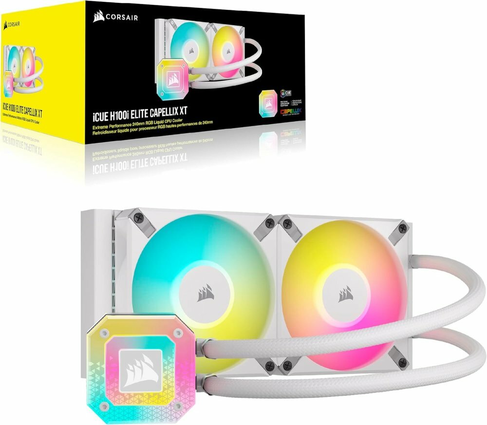 Система водяного охлаждения для процессора Corsair iCUE H100i ELITE CAPELLIX XT Белая (CW-9060072-WW)