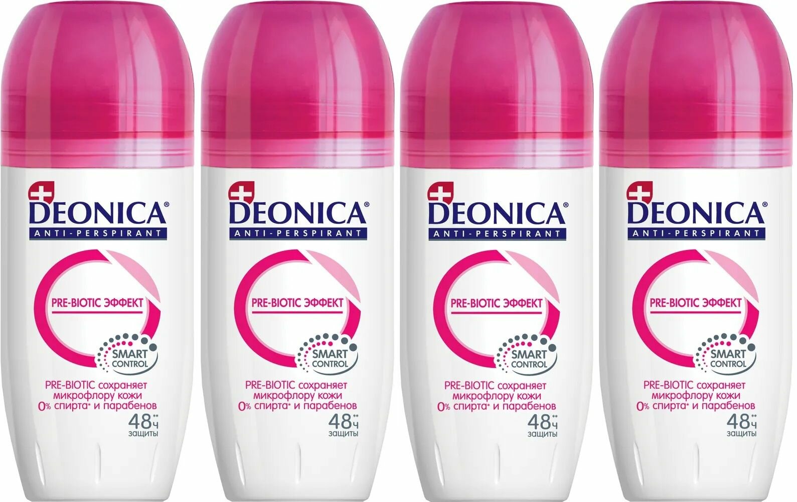 Антиперспирант-ролик Deonica, Pre-biotic эффект, 50 мл, 4шт