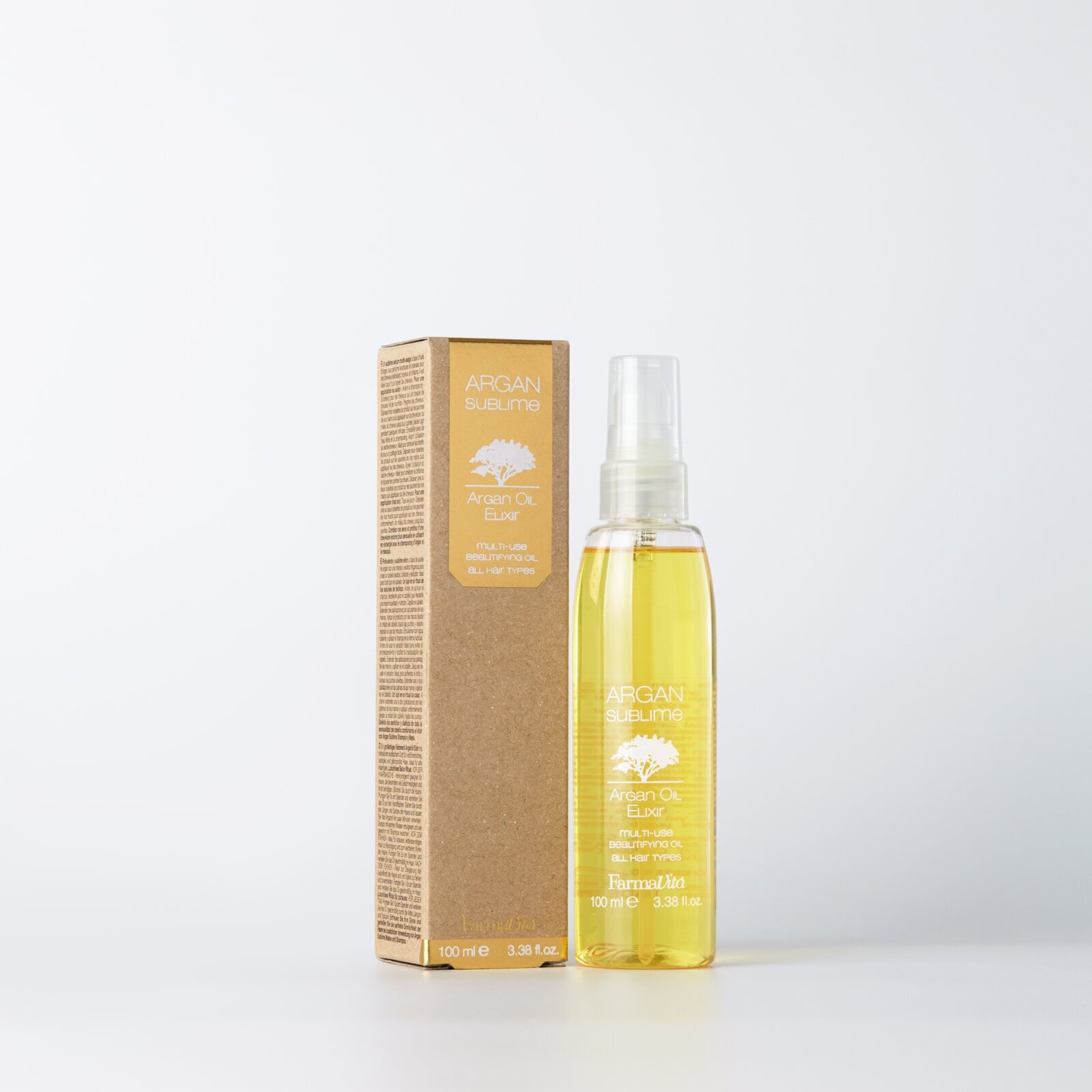 Эликсир FarmaVita ARGAN SUBLIME с аргановым маслом для волос, 100 мл, бутылка