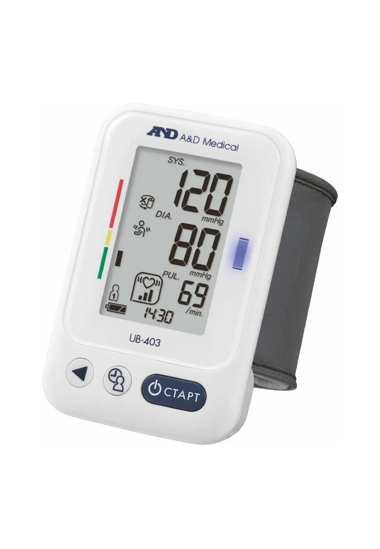Тонометр AND UB-403, для запястья, на батарейках, с индикацией пульса.