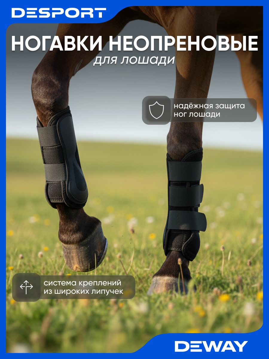 Ногавки неопреновые для лошади черные Deway 500
