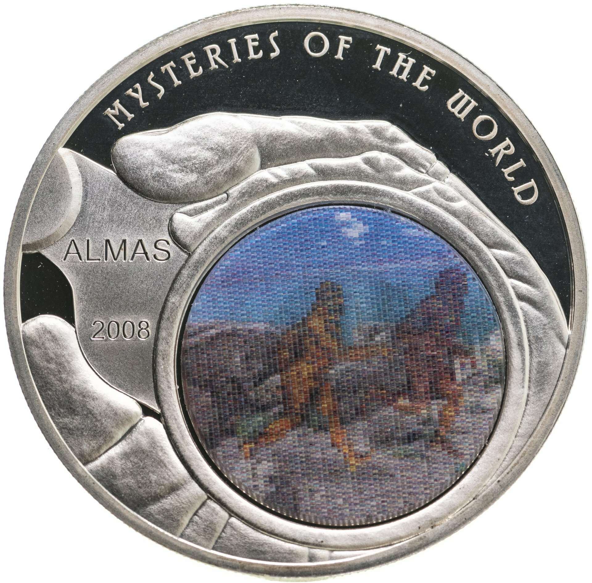 Монголия 500 тугриков 2008 "Снежный человек Алмас", Серебро 925, в сохранности Proof