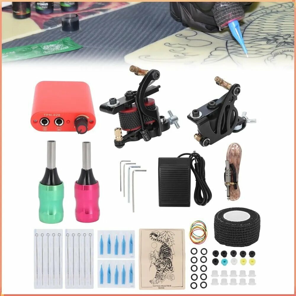 Тату набор, многофункциональный, для начинающих татуировщиков