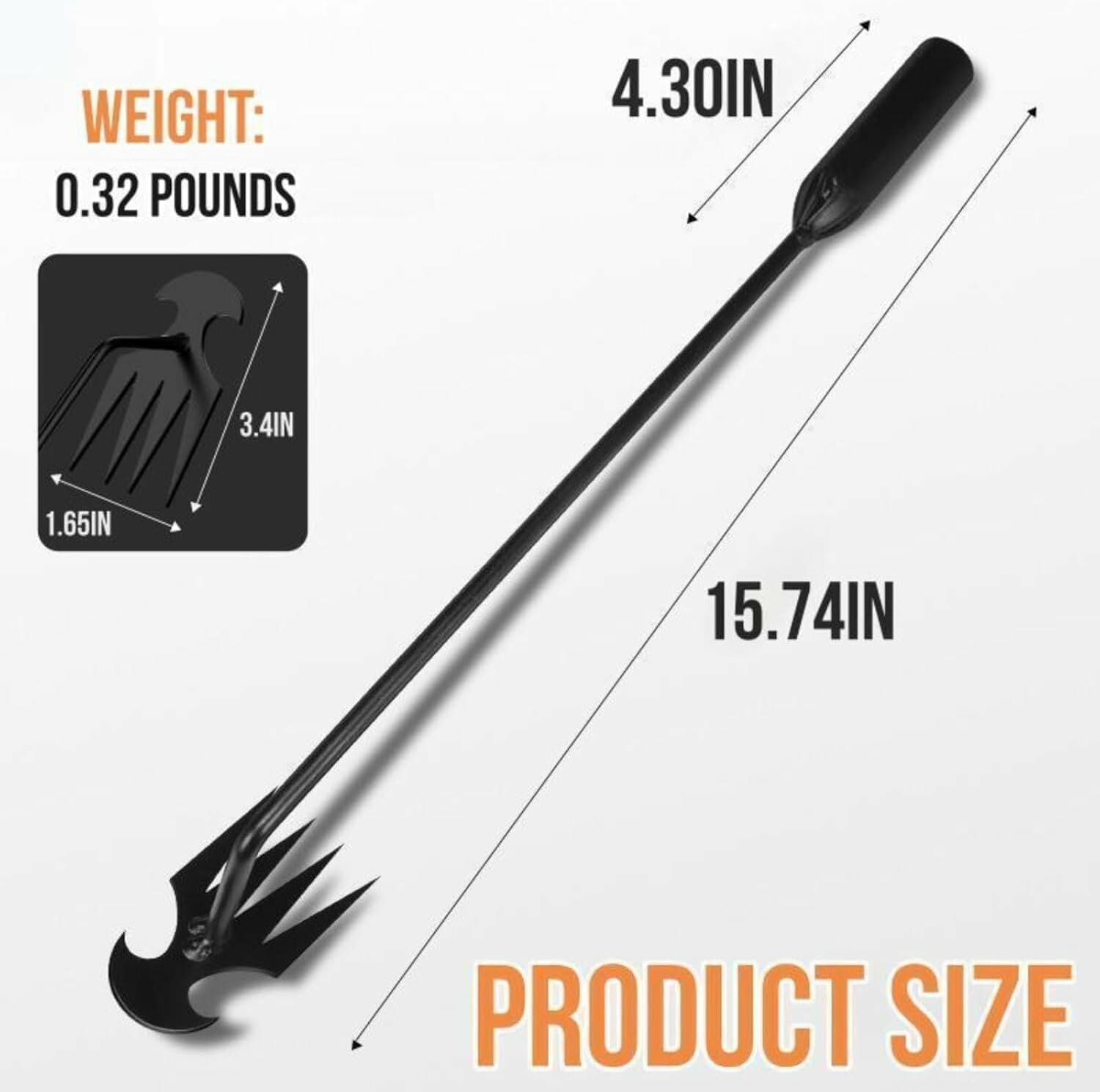 HAQI Инструмент для прополки сорняков, 4-х лапый садовый корнеудалитель из марганцевой стали, ручной инструмент для удаления травы