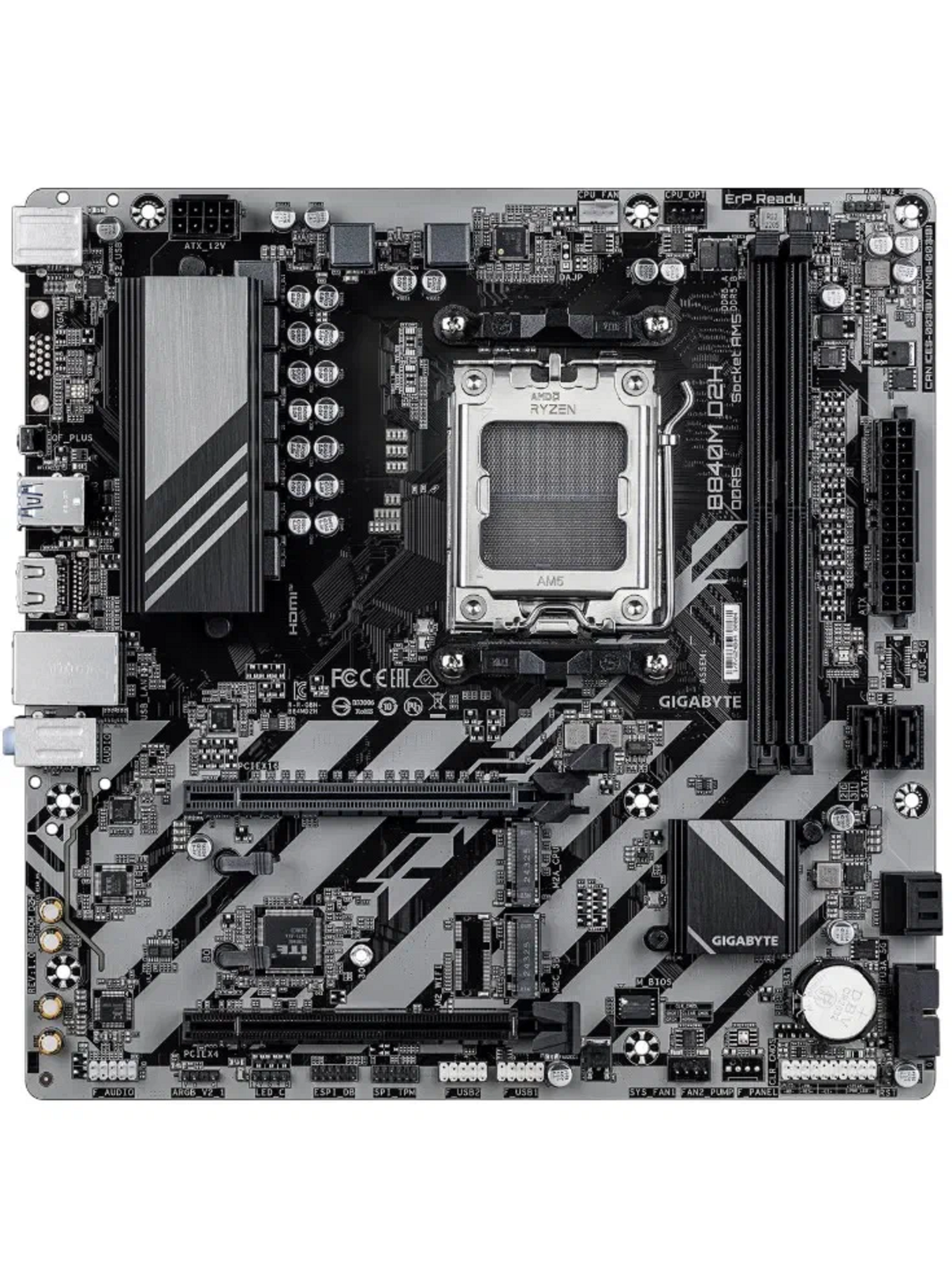 Материнская плата GIGABYTE B840M D2H mATX AM5 AMD B840 2xDDR5 (128ГБ)