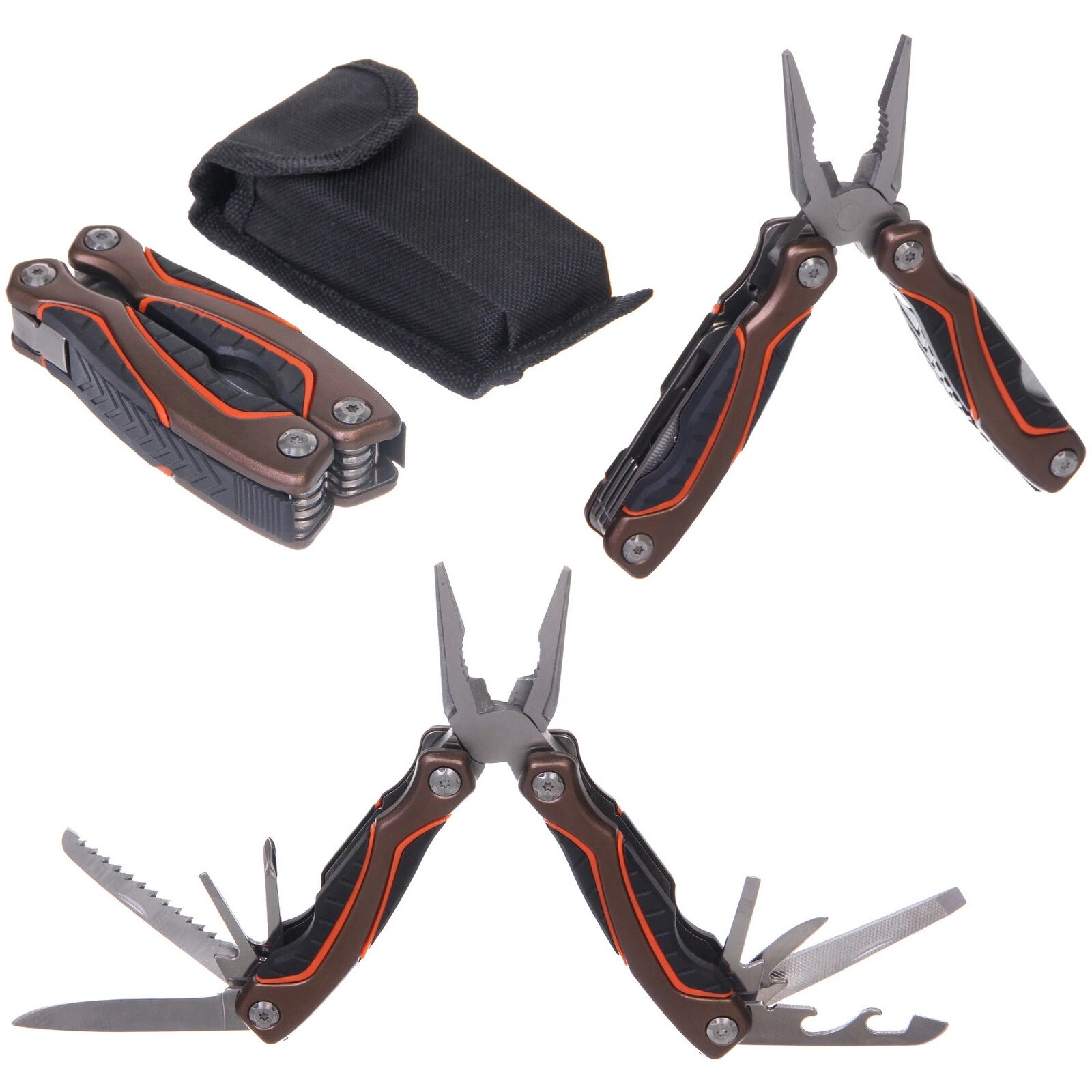 Мультитул на базе пассатижей 9 предметов 10.5см, А23-B