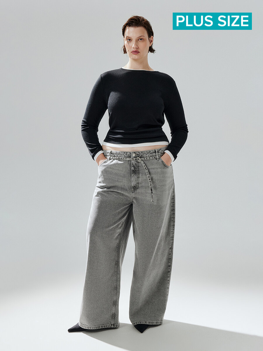 Джинсы багги Plus Size 