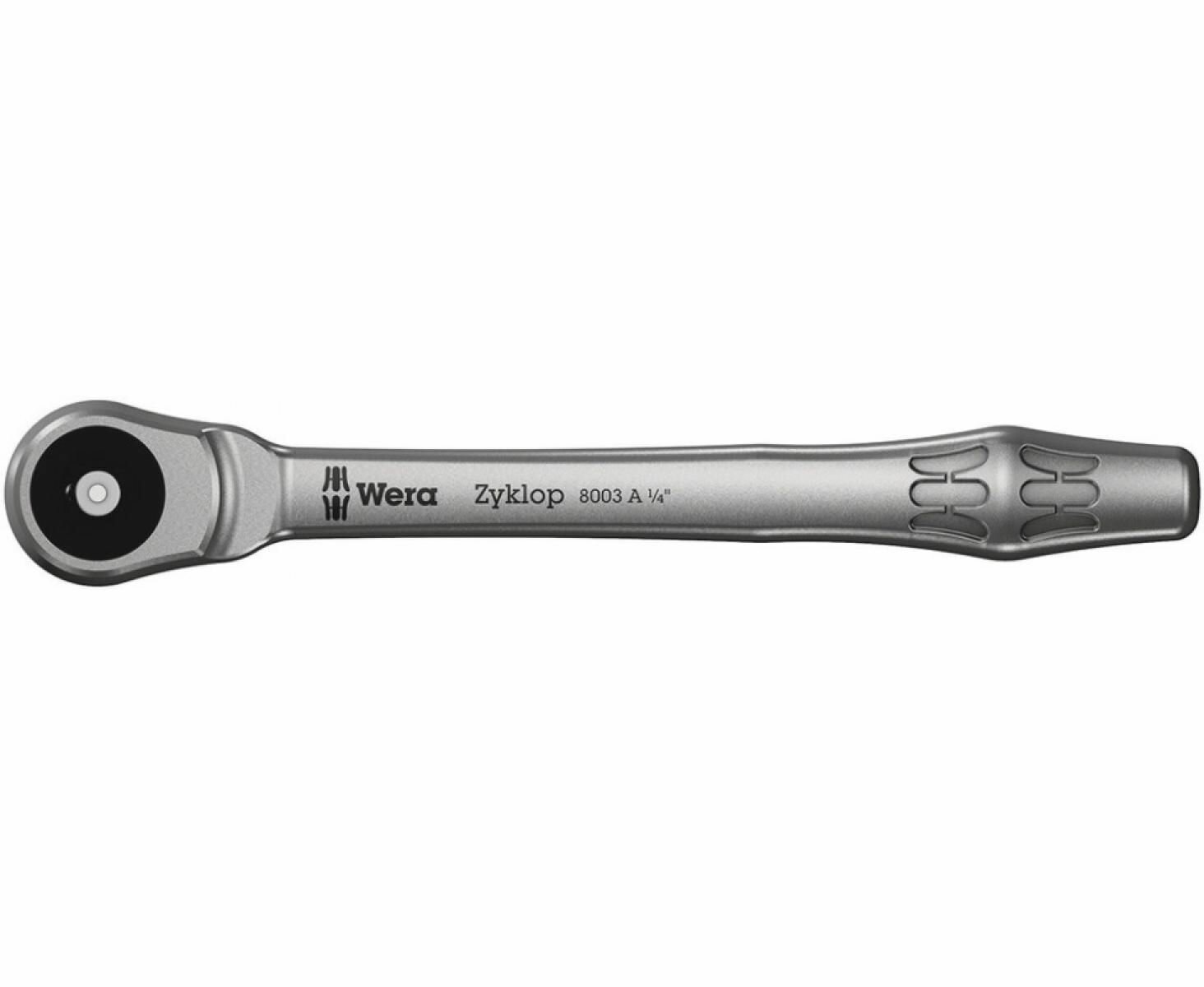8003 A ZYKLOP Metal Push - трещотка, сдвижной квадрат, привод 1/4" WERA WE-004003 6000 0016 Fplus