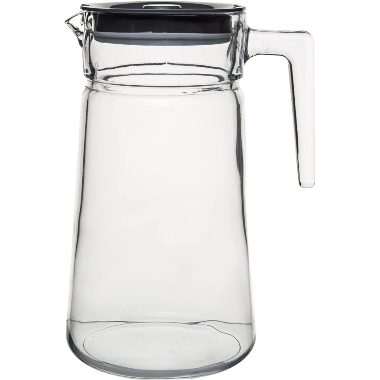 Кувшин сити 2000 мл, серая пластиковая крышка, стекло, 6шт/уп