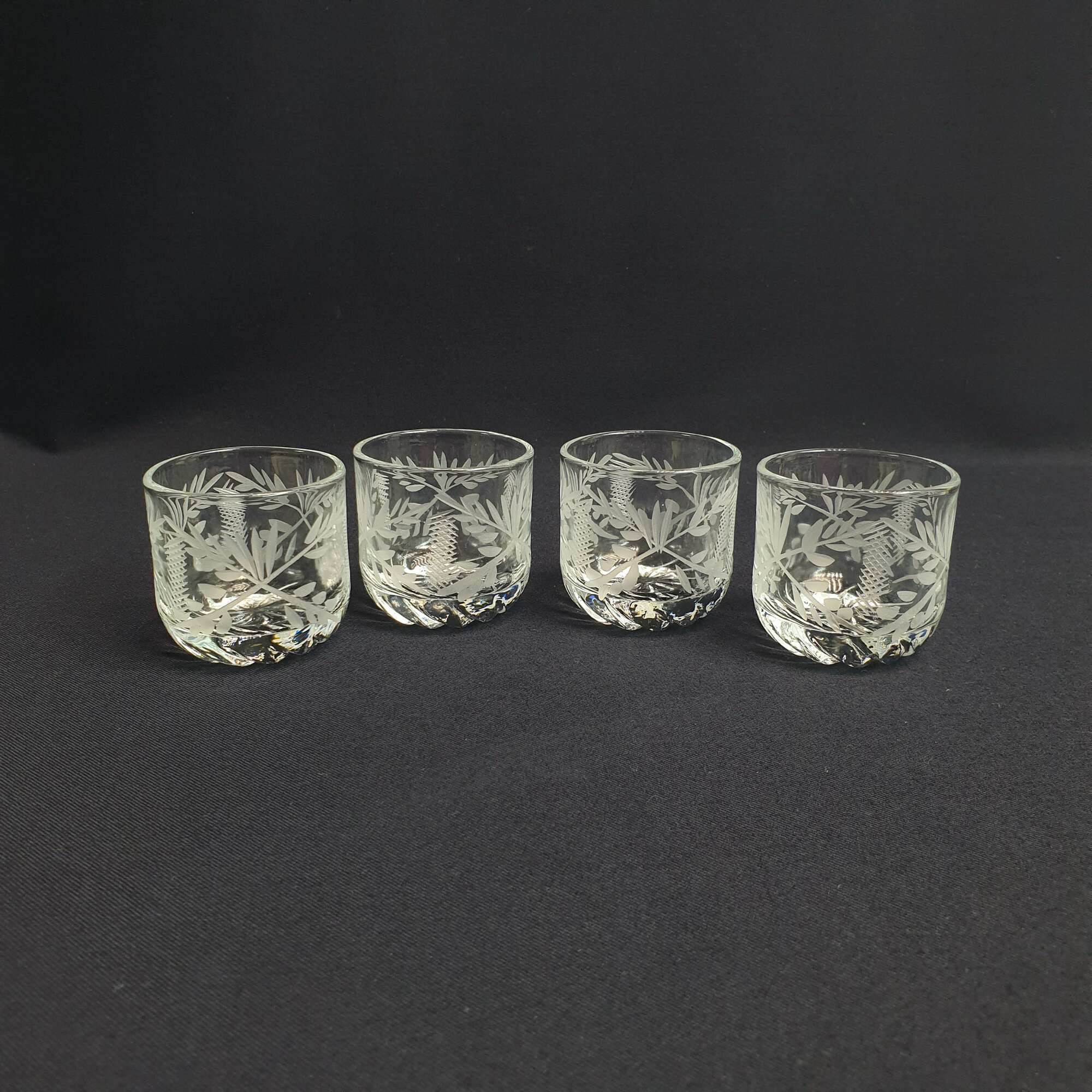 Набор из 4 стопок, хрусталь 50 мл, винтаж СССР