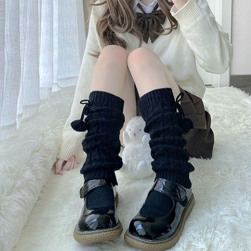 Набор теплых носок Y2K для девочек, зимние пушистые гетры, теплые носки до середины икры, утолщенные зимние носки JK, модные для женщин