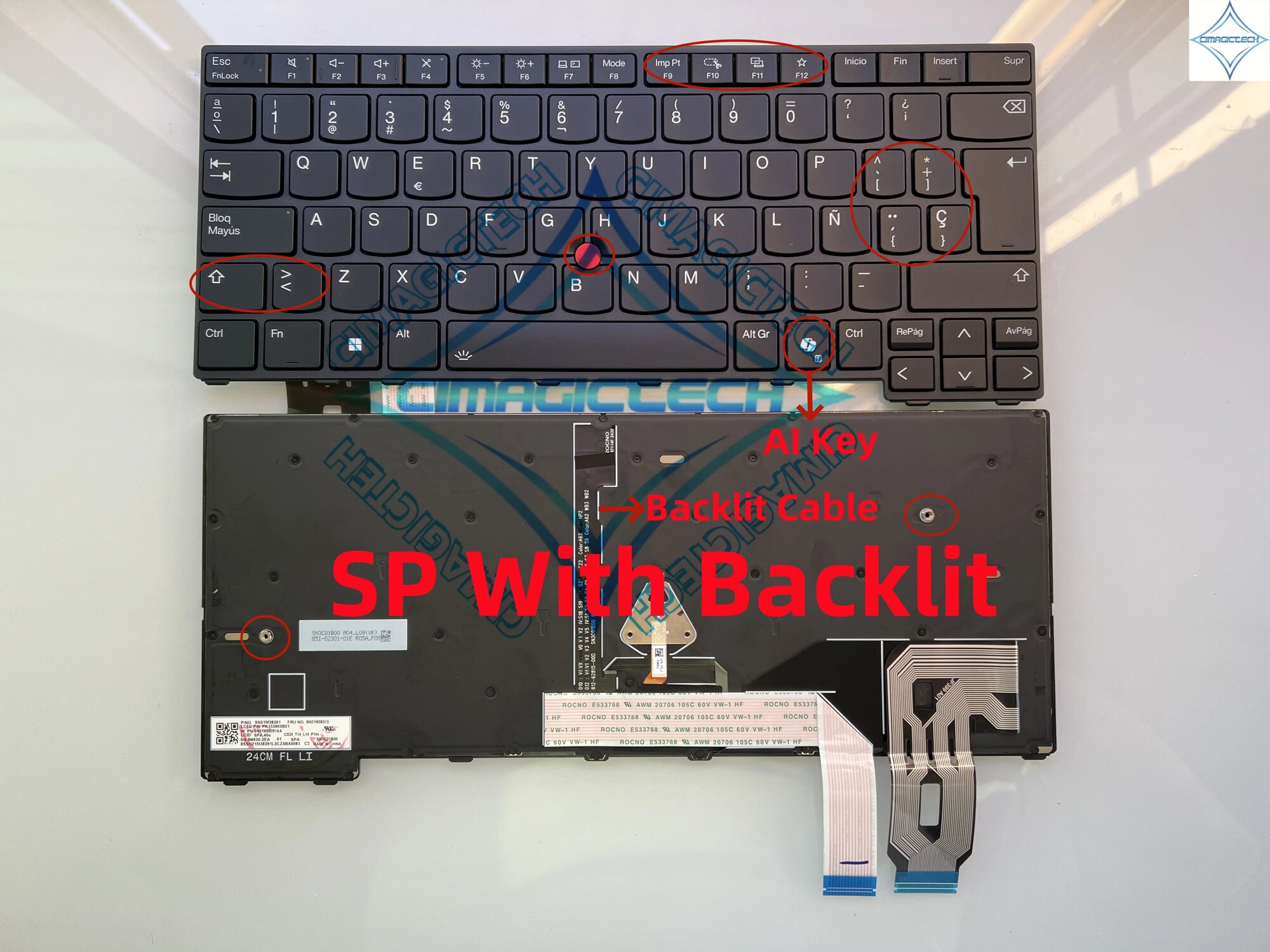 Клавиатура для Lenovo Thinkpad T14/P14s/L14 Gen 5/6, SP With Backlit