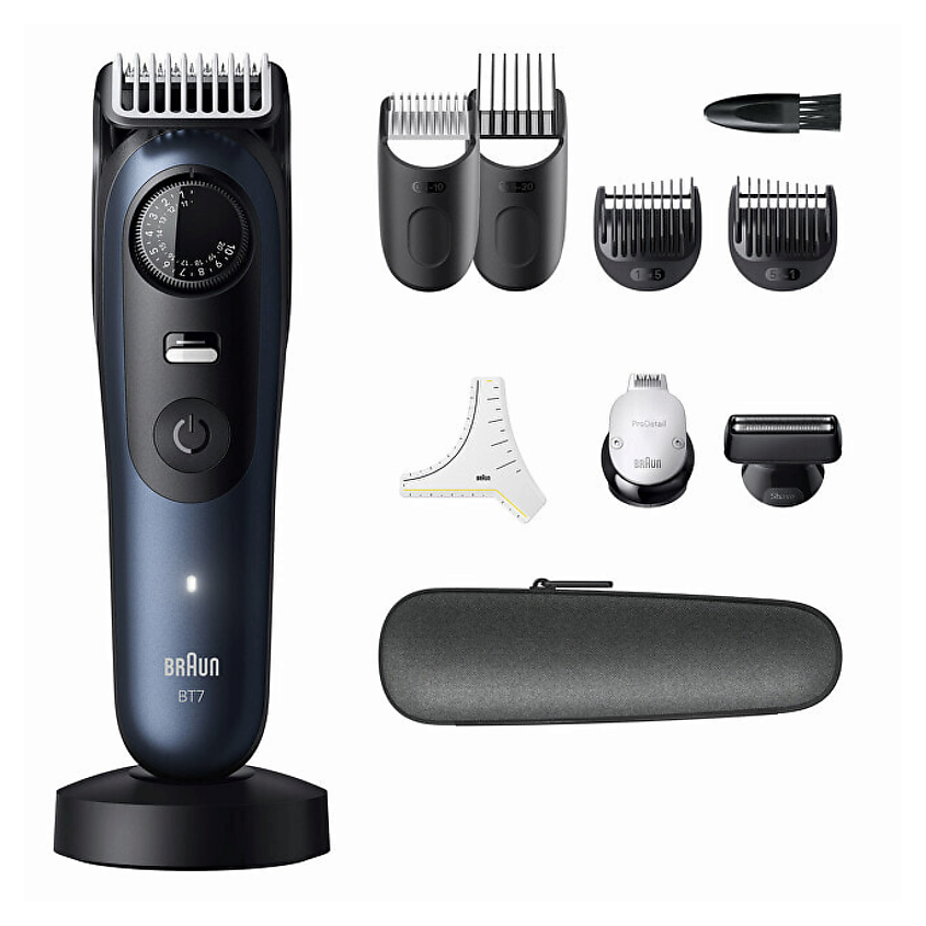 Триммер для лица и тела 10 в 1 Braun BT7540 Series 7, серый/черный