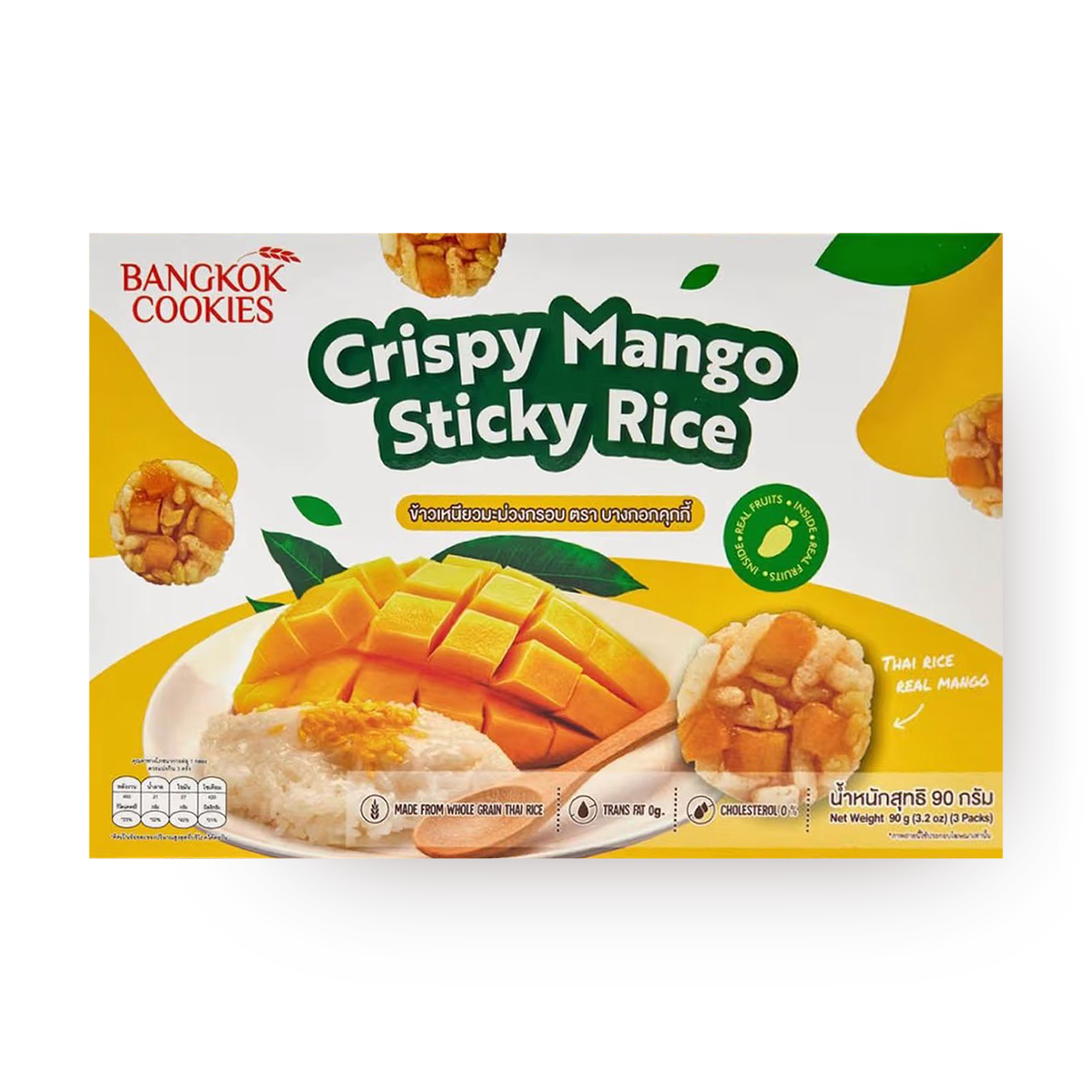 Печенье хрустящее Bangkok Cookies с манго и клейким рисом