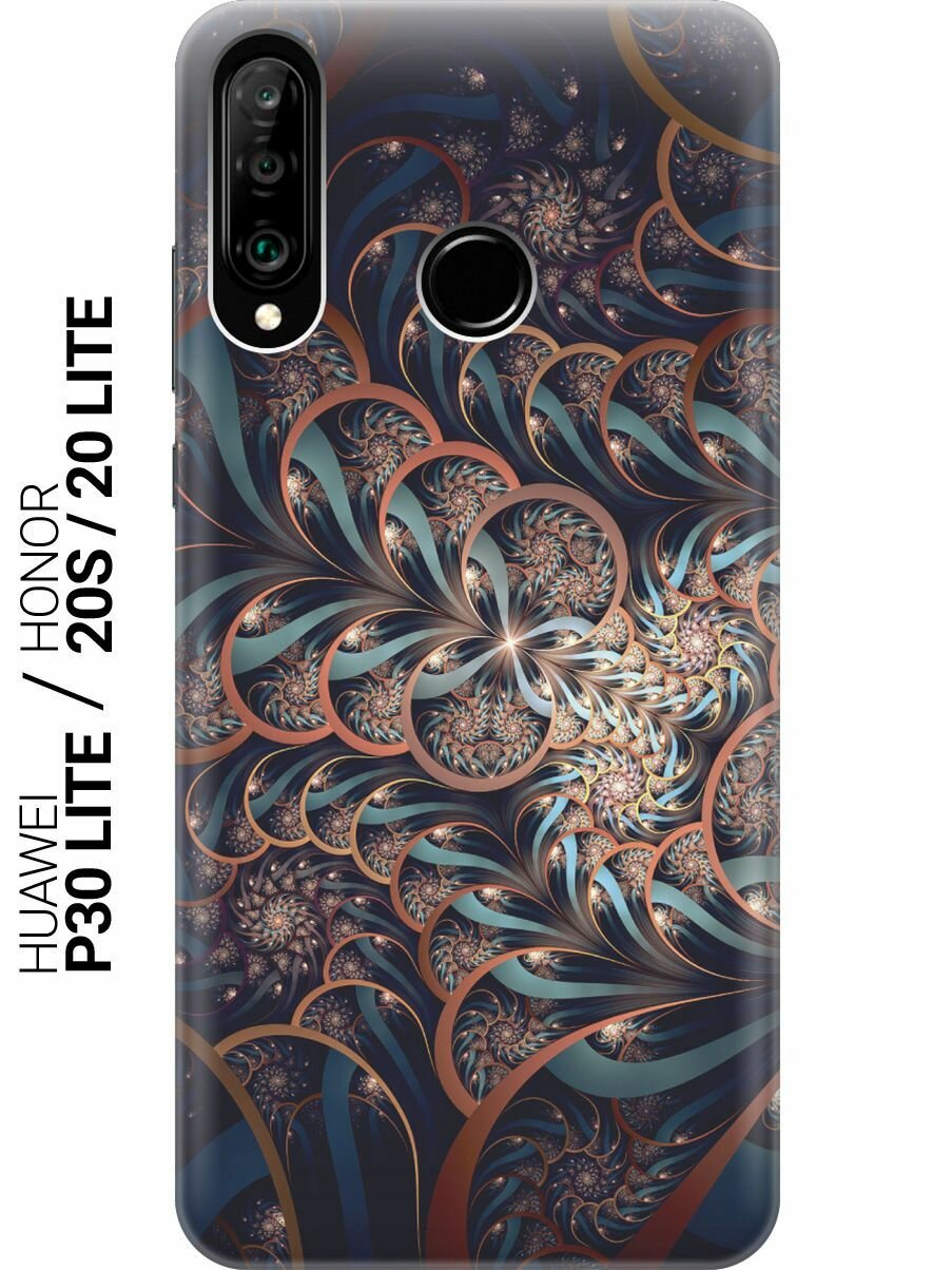 Силиконовый чехол на Huawei P30 Lite, Honor 20 Lite, Honor 20s, Хуавей П30 Лайт, Хонор 20 Лайт, Хонор 20s с принтом "Огуречные узоры"