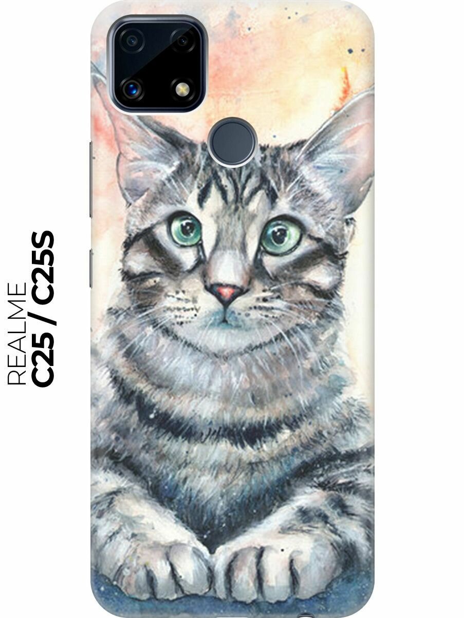 Силиконовый чехол Ушастый котик на Realme C25 / C25S / Рилми С25 / С25с