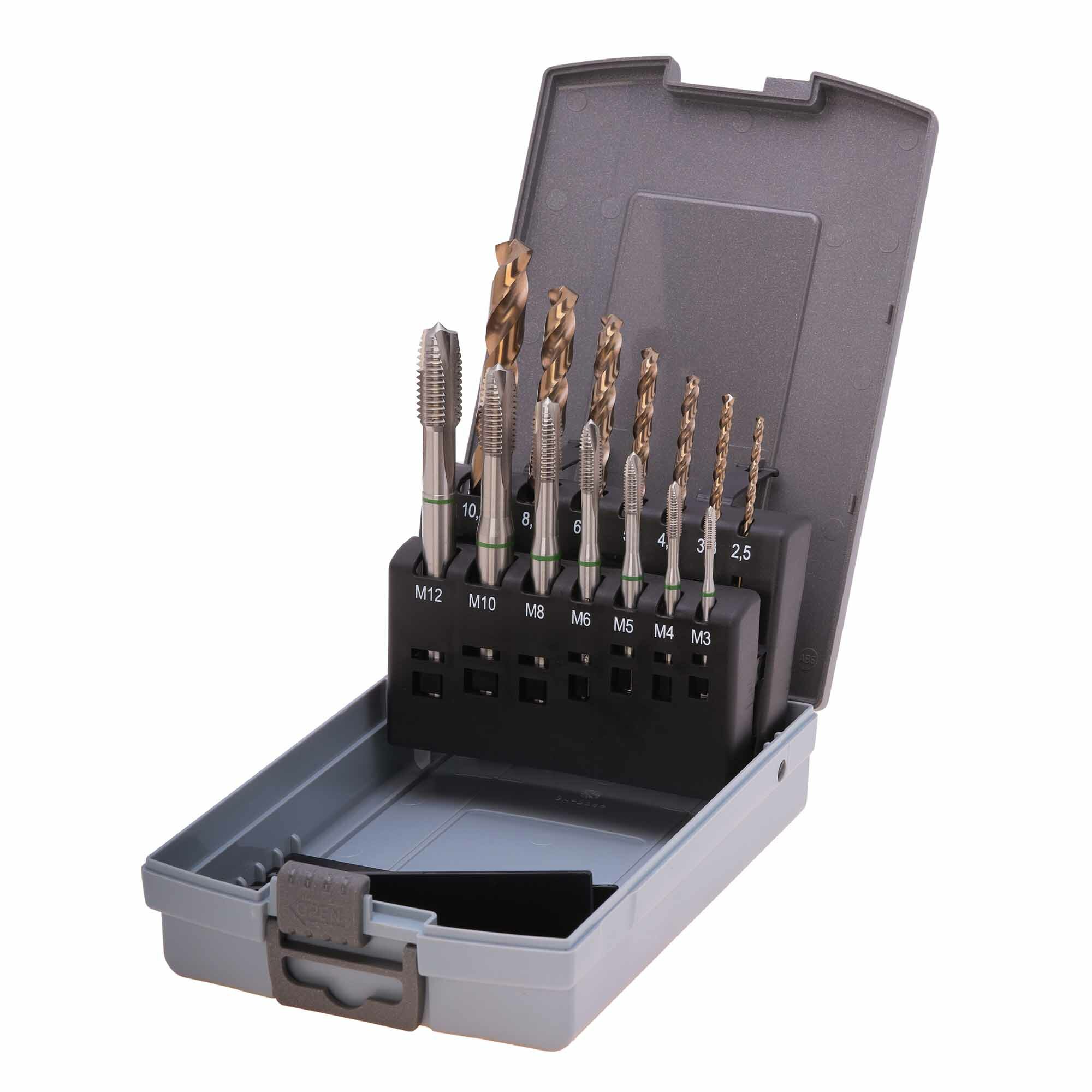 Набор машинных метчиков Ruko M3-M12 HSSE DIN371/376 14пр 245051RO