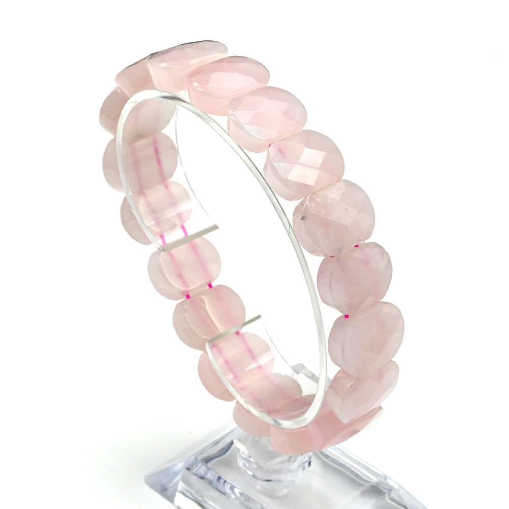 Браслет, кварц розовый