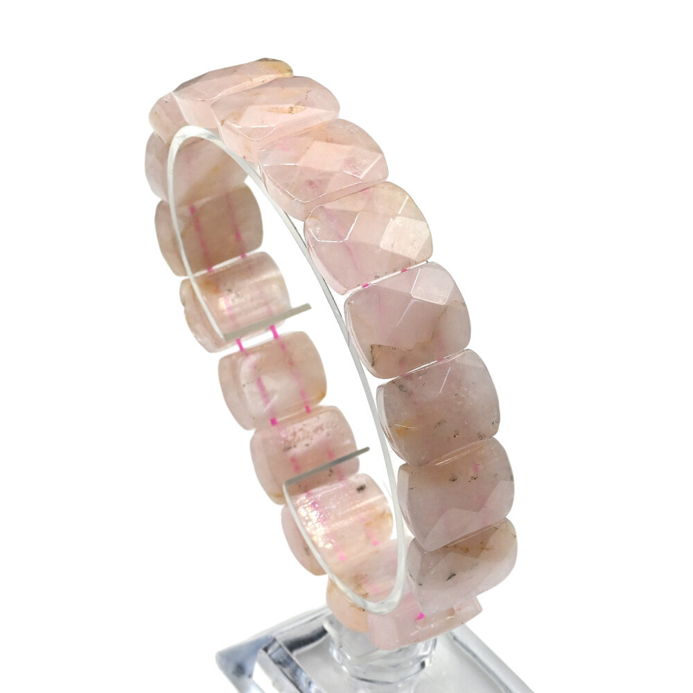 Браслет, кварц розовый