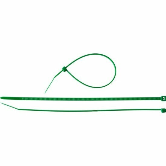 Кабельные стяжки Зубр зеленые КС-З1, 2.5 x 150 мм, 100 шт, нейлоновые, Профессионал 309060-25-150